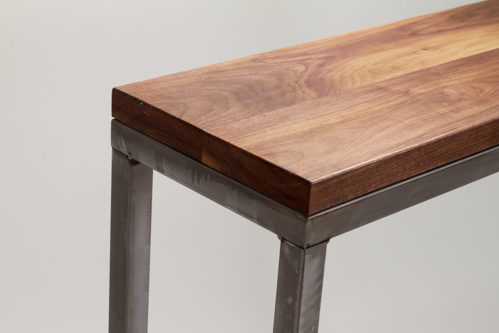 Modern Metal Box Frame Entry Table/Console Solid Wood Living Room ...