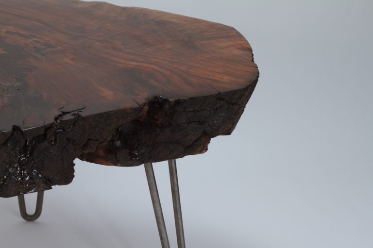 Live Edge Slab Steel Legs Coffee Table Solid Wood Living Room Custom ...