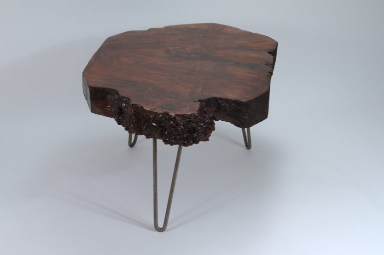 Live Edge Slab Steel Legs Coffee Table Solid Wood Living Room Custom ...